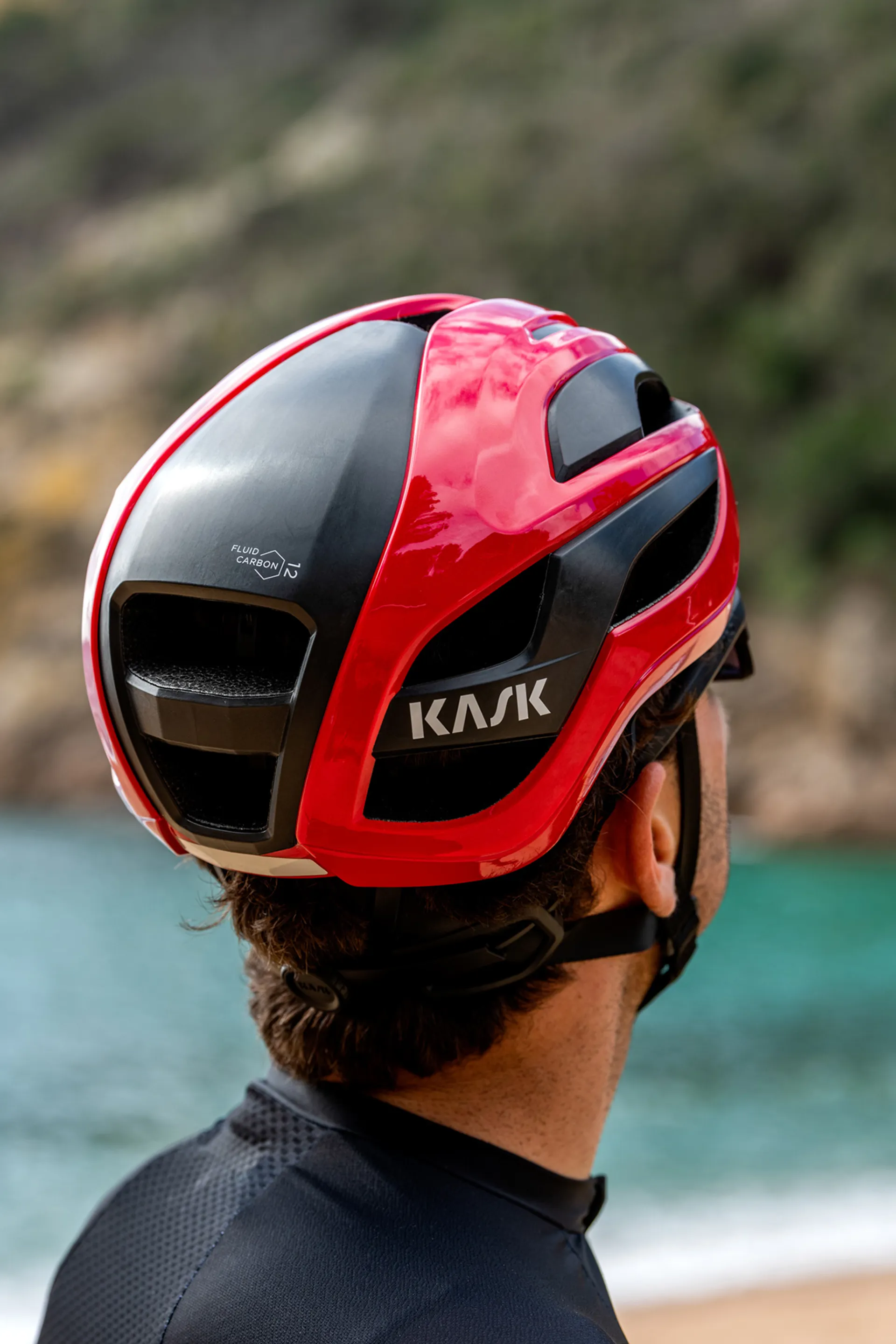 Kask ELEMENTO Carbon Road Cycling Helmet in Red