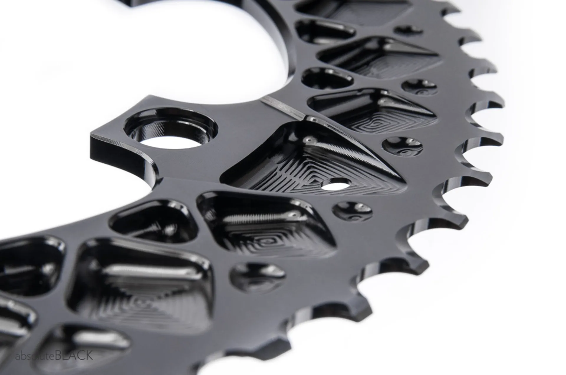 Absolute Black ROAD Oval SRAM Chainrings 110x5 HIDDEN BOLT GREY