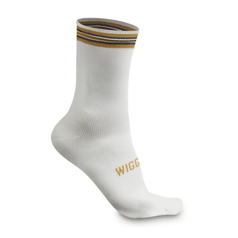 Le Col by Wiggins Cycling Socks : White / Gold